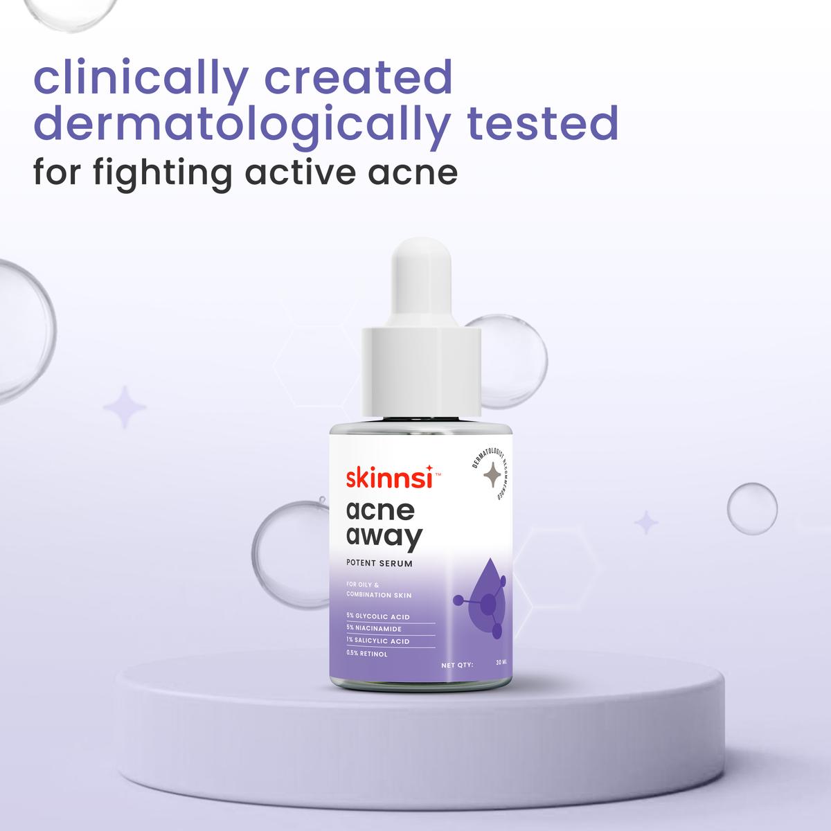 Buy Acne Away Potent Face Serum | Flat 25% off |makeO skinnsi