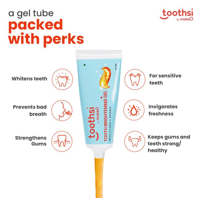 toothsi Tooth Brightening Gel | with Vit C booster sphere | makeO toothsi